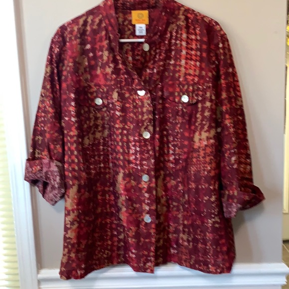 Ruby Rd. | Tops | Ruby Rd Womens 2w Tab Sleeve Button Down Blouse ...